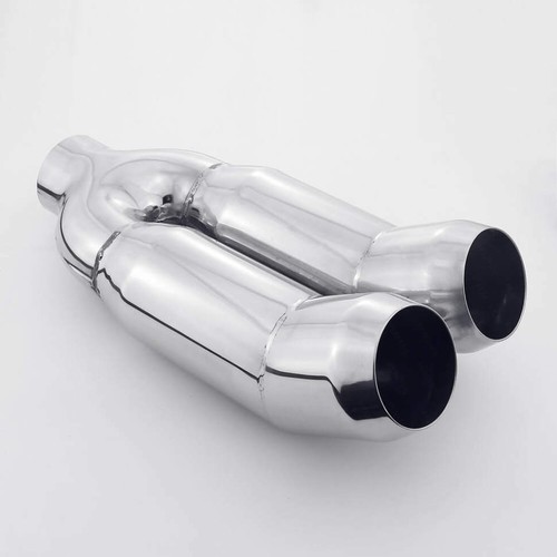 2.25" Inlet Turn Up Exhaust Tip Stainless Steel Dual 3" 76MM Out 13 ...