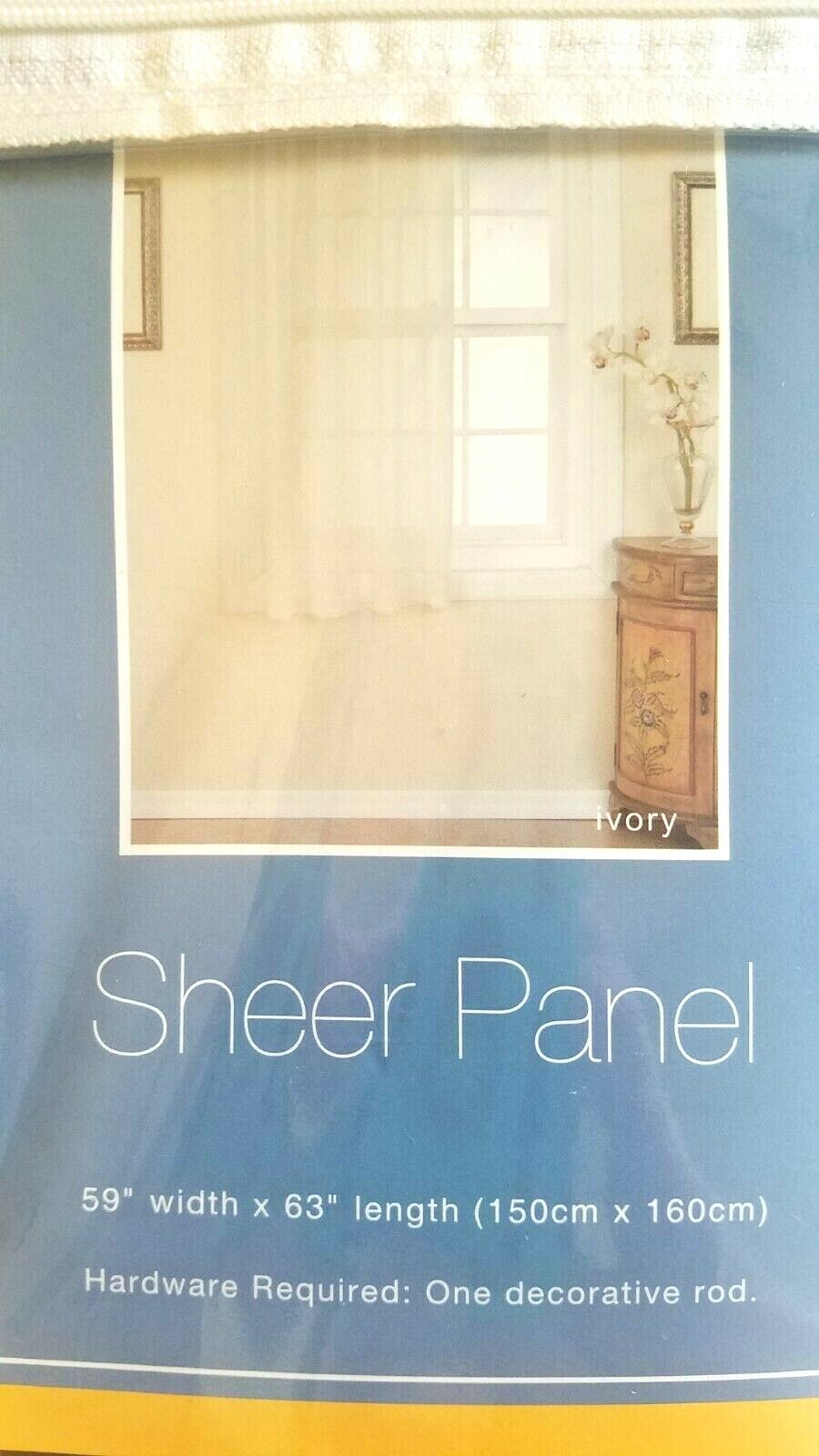 Ellery Homestyle Ivory Sheer Panel Window Curtain Victoria 59x63" Set ...