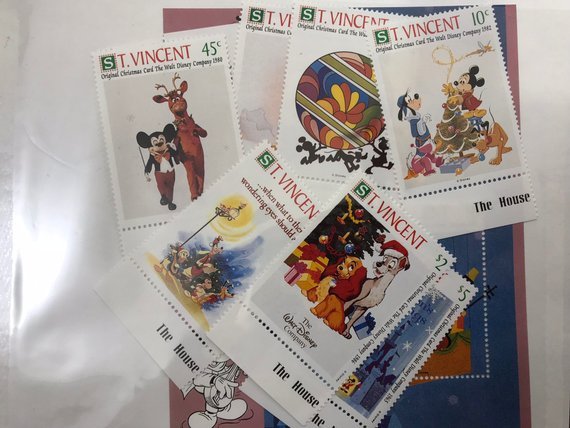1991 St. Vincent #1568-77 Disney, Mickey Mouse, Goofy, Lady and the ...
