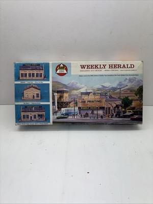 AHM Realistic HO Scale Buildings Weekly Herald | eBay