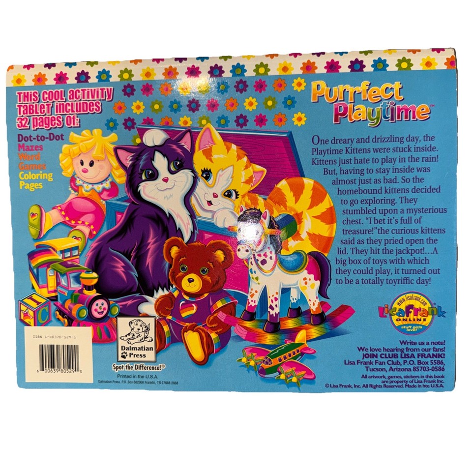 LISA FRANK Perfect Playtime Activity Tablet Coloring Book *No Stickers ...