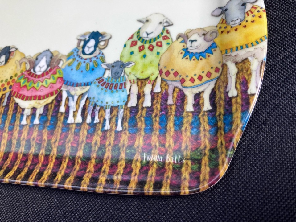 Emma Ball Sheep Knitted wool Jumpers Snack Serving Tray melamaster ...