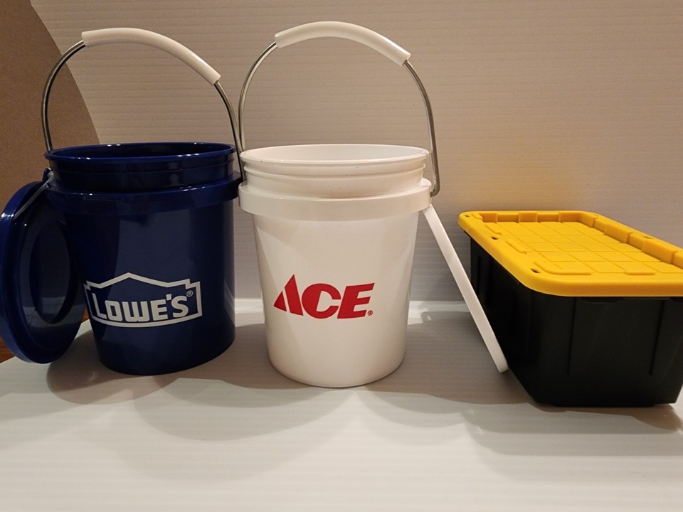 Ace Hardware Mini Bucket & Lowe's Mini Bucket With Lids, Teeny Tote 3 ...