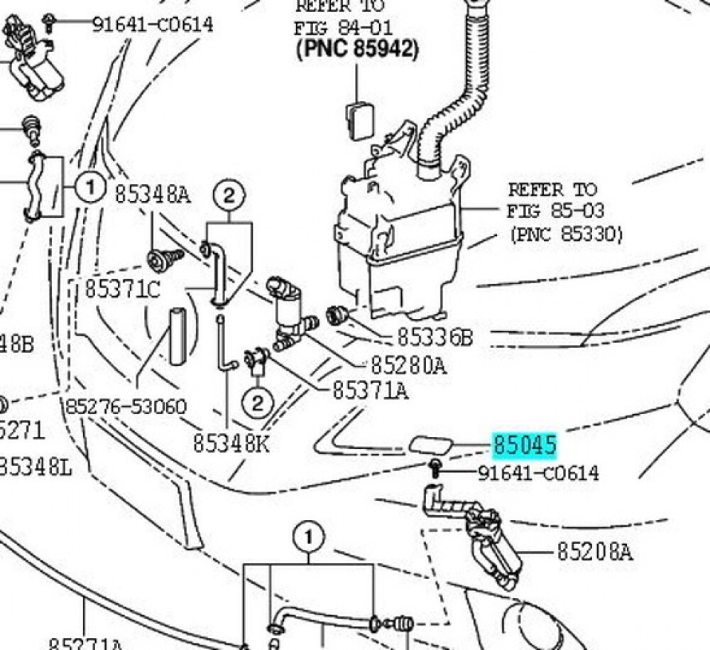 TOYOTA+Genuine+85354-48020-C0+Type+1+Head+Lamp+Washer+Nozzle+SUB+ASSY ...