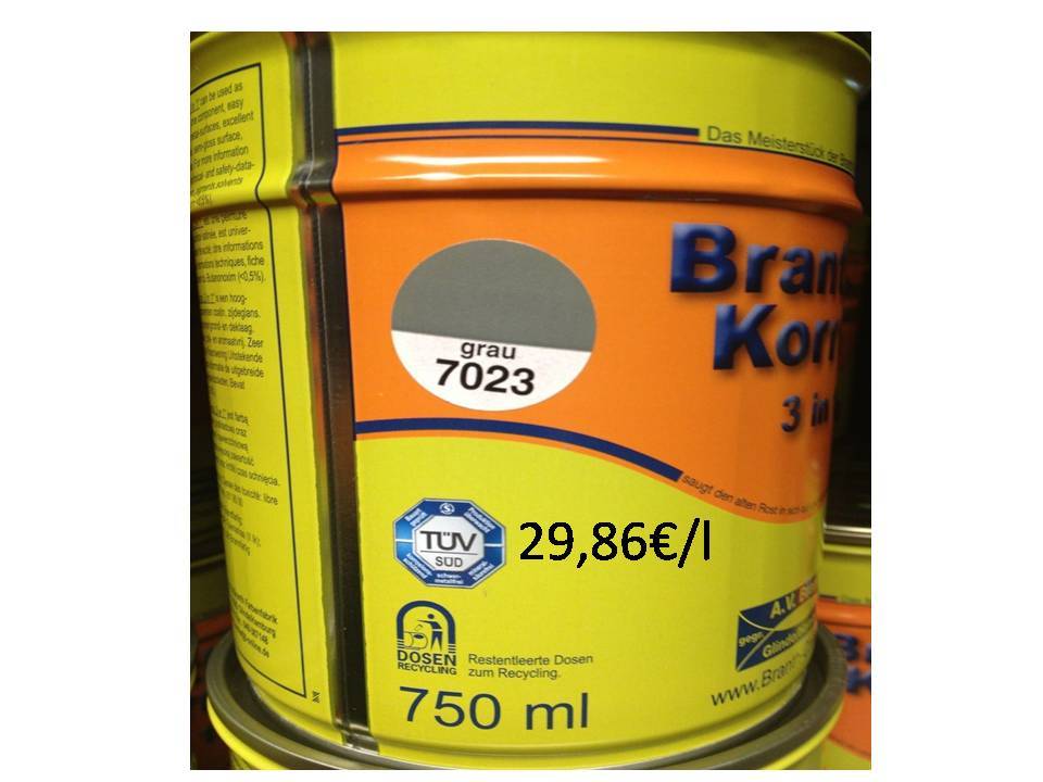 Brantho Korrux 3in1 Rostschutz & Metallschutz Farbe 750ml Farbauswahl ...