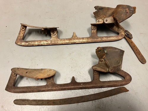 Antique Metal Steel Ice Skates Rev-O-Noc 8008 | eBay Australia