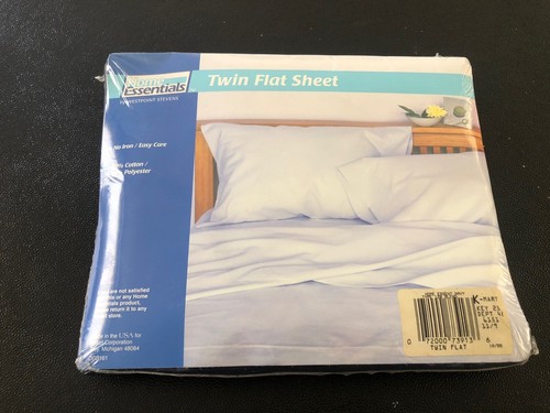 Vtg WestPoint Stevens Home Essentials Twin Flat Sheet KMart Sealed Navy ...
