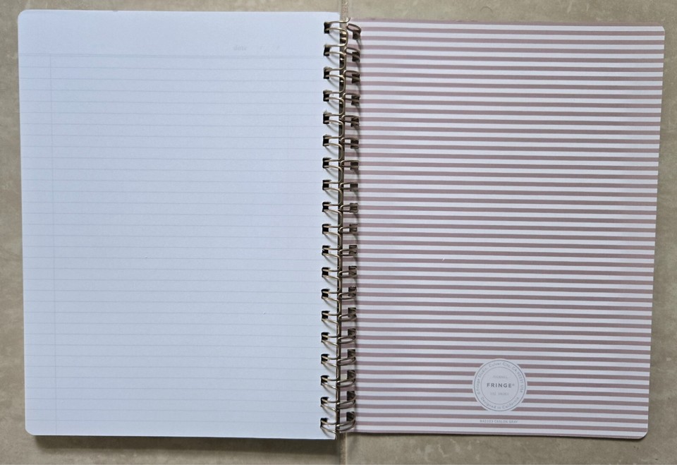 Fringe Studio Notebook Journal ~ CASLON GRAY Spiral 192 lined pages ...