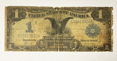 1899 US $1 Dollar Bill Black Eagle Silver Certificate Paper Money ...