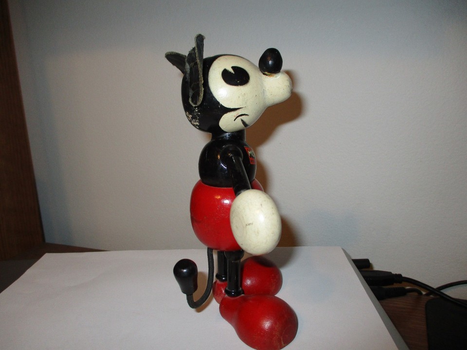 1930s Walt Disney Mickey Mouse Fun E Flex Type wood jointed figure | eBay