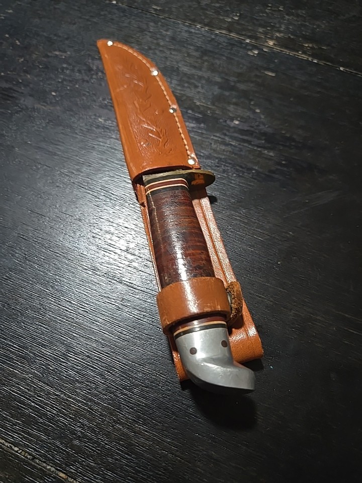 Vintage Western made in Boulder Colorado fixed blade hunting knife w ...
