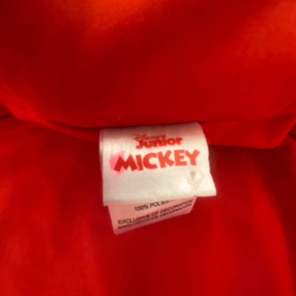Mickey Mouse Wind Jacket Boys 4T Toddler Red Hooded Pockets Full Zip ...