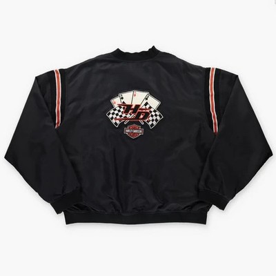 Vintage HARLEY DAVIDSON 4 Aces Race Flags RARE Bomber Jacket USA Made (XXL) | eBay