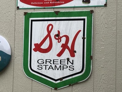 Antique style Barn Find Look S&H Green Stamps Grocery Store Sign | eBay