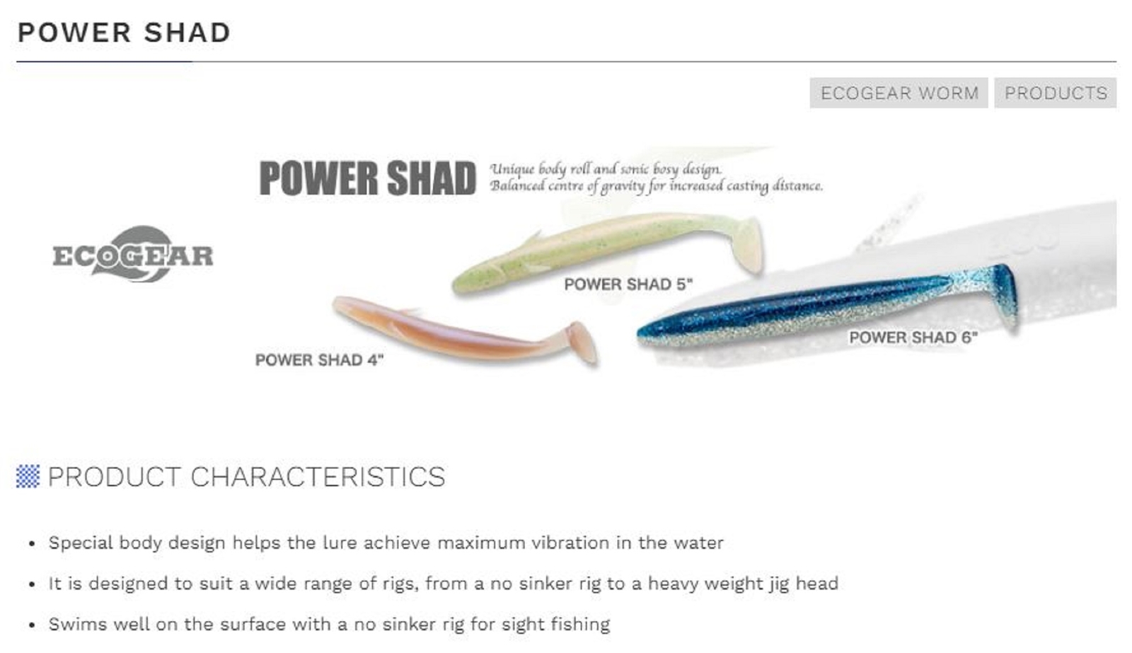 Ecogear Soft Lure Power Shad 4 Inch 276 (0845) | eBay