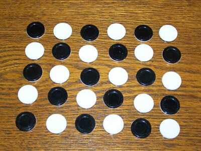 1990 Pressman OTHELLO Board Game Replacement Part Piece 30 Black White ...