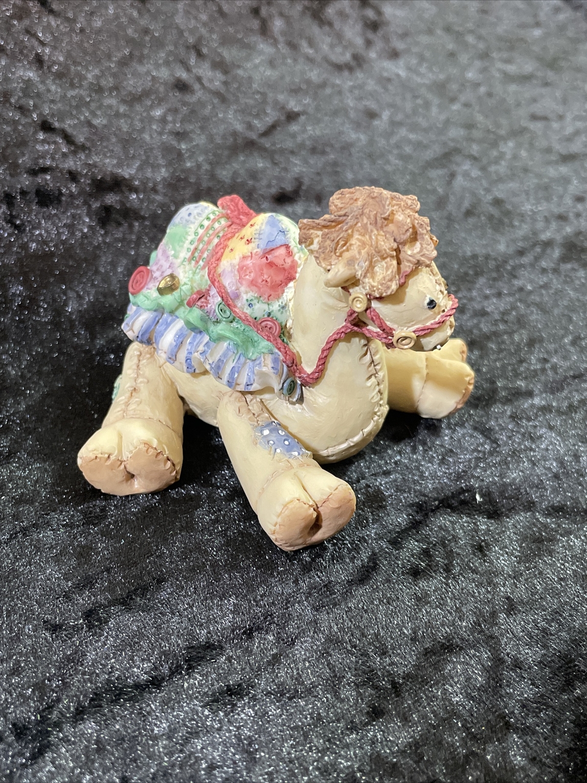 Baby Camel Sprawled on Belly w/Reins and Saddle - Whimsical & Cute! | eBay