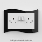Double / Single Light Switch / Plug Socket Back Plate Finger Surround ...