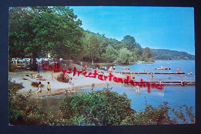 Beach at STONY LAKE, Michigan vintage postcard, ©1960 | eBay