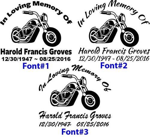 In Loving Memory - Chopper Bike Motorcycle Sticker Decal Memorial ...