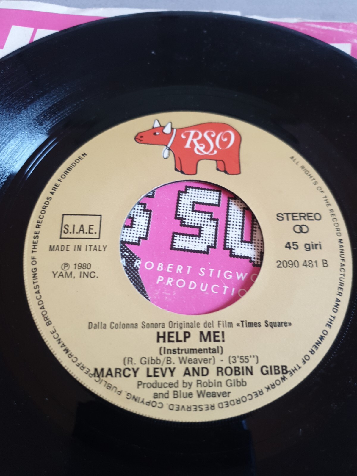 Marcy Levy & Robin Gibb Ost Help Me! Ost times Square 45 Italy Press ...