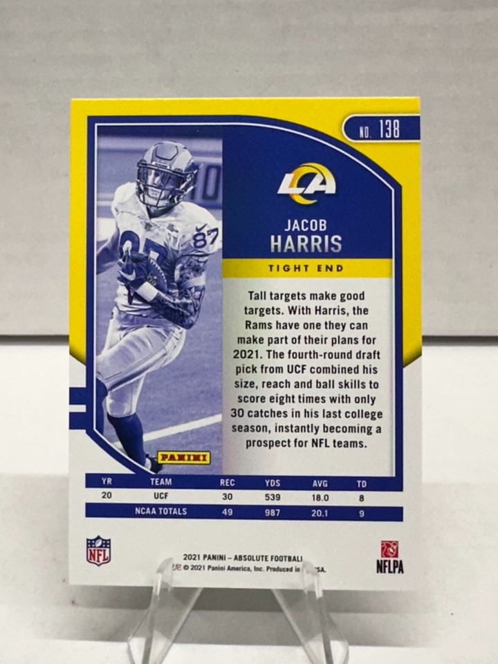 2021 Panini Absolute Retail Football #138 Jacob Harris RC Los Angeles ...