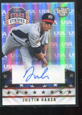 2015 USA Stars and Stripes Longevity Signatures #55 Justin Garza Auto ...