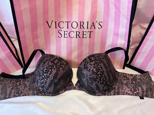 Victoria's Secret Push Up Bra Padded 32DD Python Print | eBay