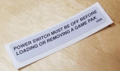 1 SUPER NINTENDO SNES SNS-001 Power Switch Warning LABEL STICKER ONLY ...