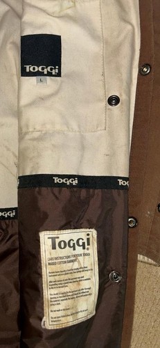 Toggi Full Length Waxed Cotton Riding Coat In Brown Size Large (46 ...
