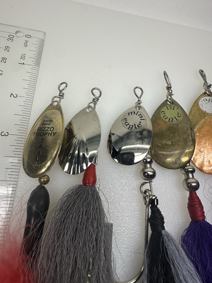 Musky Bucktail Lot - 9 Total - George Wahl Eagle Tail, Rizzo Llungen ...