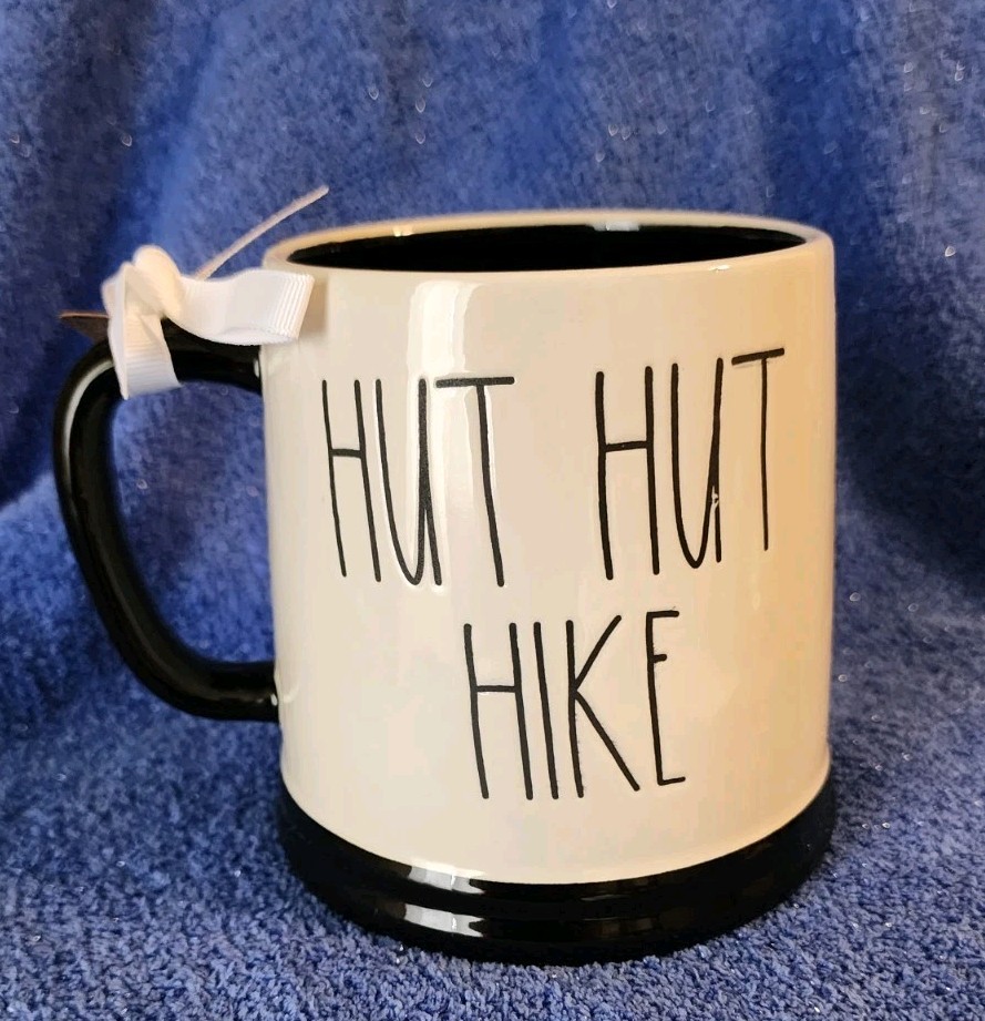Rae Dunn Mug Peanuts Snoopy Woodstock Football HUT HUT HIKE Ceramic NEW ...