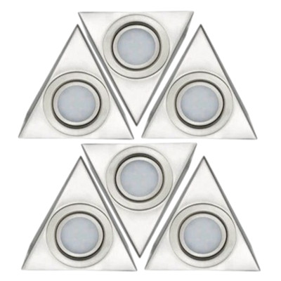 LED Under Cabinet Cupboard Kitchen Triangle Puck Light Kit Warm White ...
