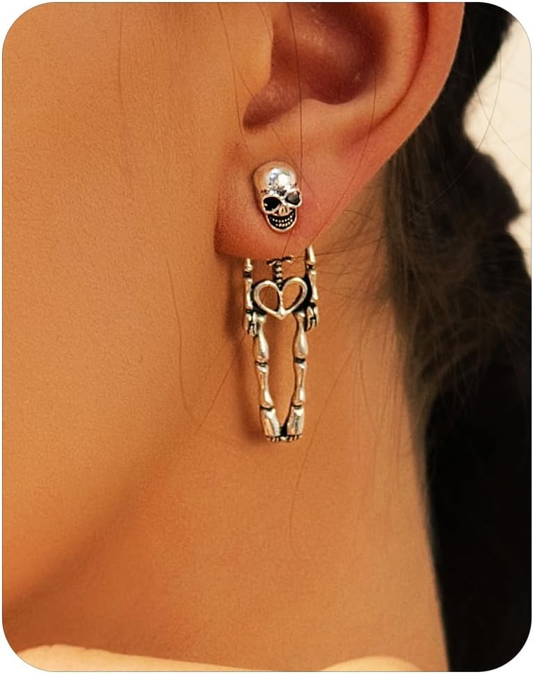 Halloween Earrings Skeleton Skull Dangle BOO Ghost Witch Tassel Terror ...