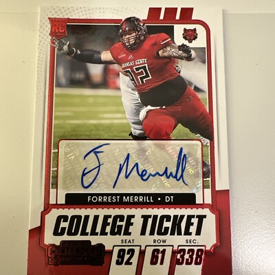 2021 Panini contenders draft picks forest Merrill autograph card No.263 ...