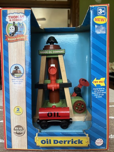 Thomas & Friends Wooden Railway Train OIL DERRICK & OIL CAR LC 99397 ...