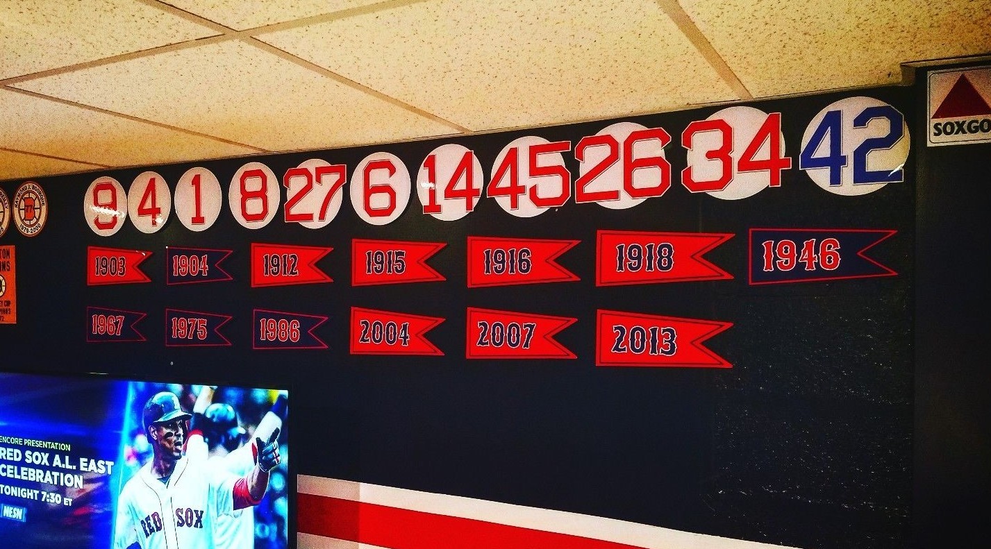 BOSTON RED SOX FENWAY PARK RETIRED NUMBERS PHOTO POSTER TICKET JERSEY ...