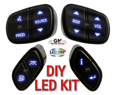 GM Steering Wheel Controls Switches Bulb to Blue LED Upgrade Kit Easy ...