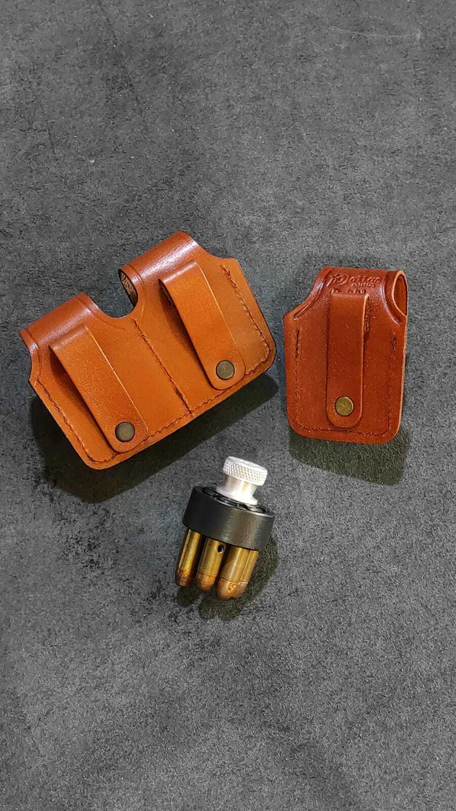 K0103-MG Leather Single Speedloader & Double Speedloader Pouches For ...