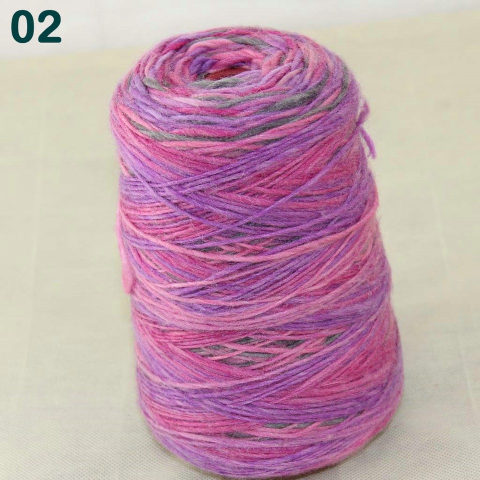 Sale NEW 500g Cone Yarn Chunky Shawl Scarf Hand Knitting Rainbow Wool ...