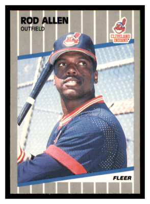 1989 Fleer Rod Allen 397 Cleveland Indians Baseball Card | eBay