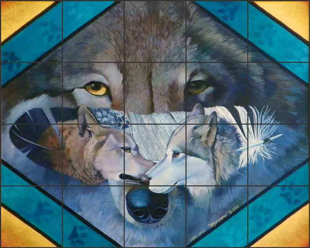 Wolf Tile Backsplash Kathy Morrow Animal Art Ceramic Mural RW-KM011 | eBay