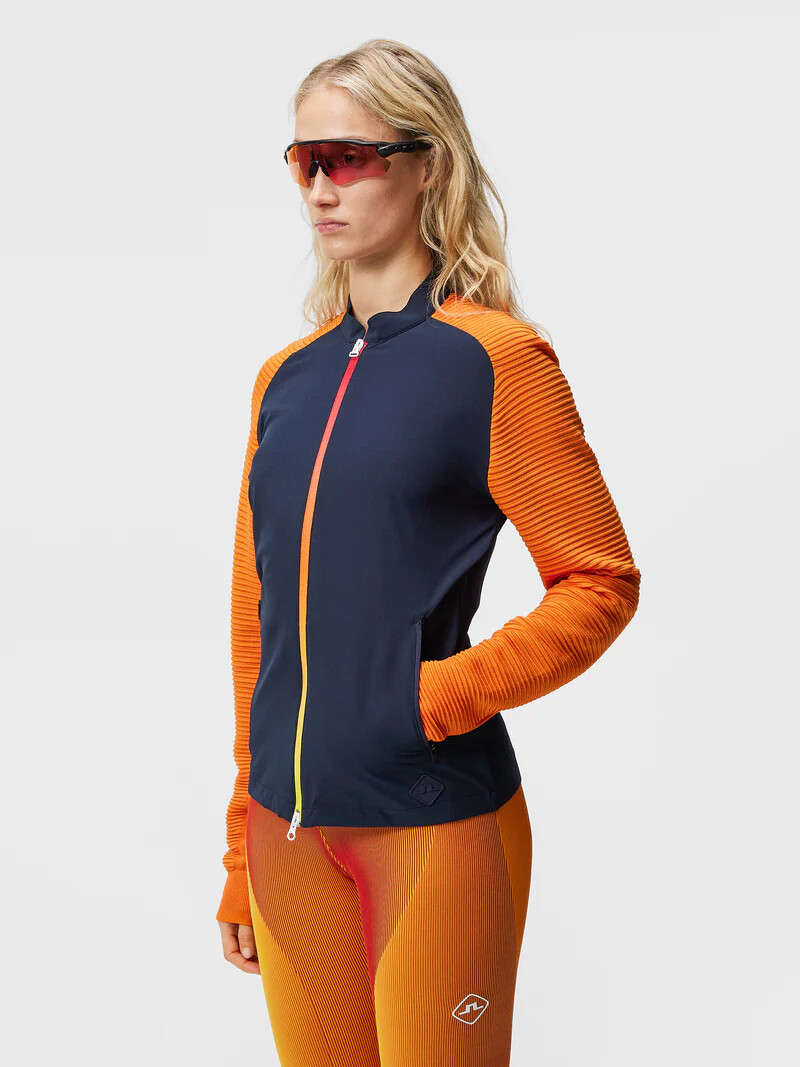 J Lindeberg Women's Rosa HYBRID KNIT Full Zip AWKW07595 6855 Navy Small ...