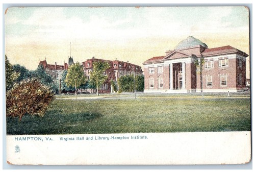 Hampton Virginia VA Postcard Virginia Hall And Library-Hampton ...