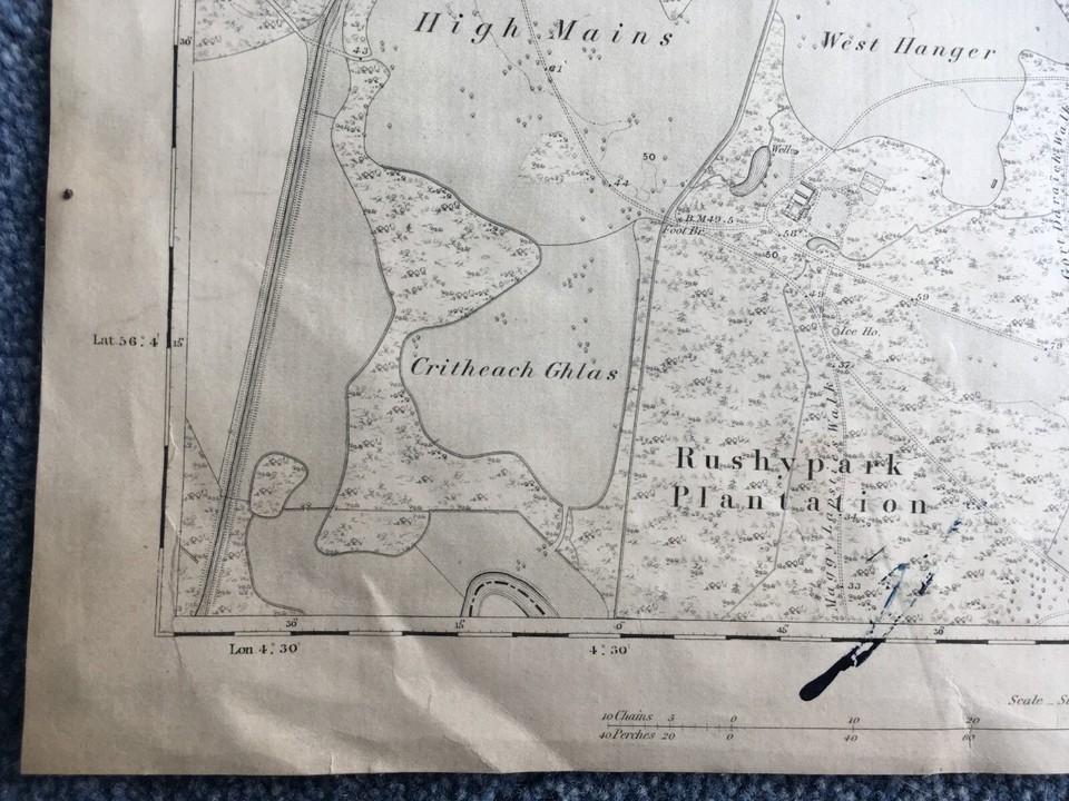 1st Edition (1865) Topographical Map of the Drymen area. Stirlingshire ...