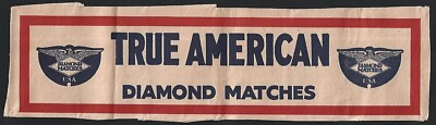 TRUE AMERICAN DIAMOND MATCHES large matchbox label | eBay