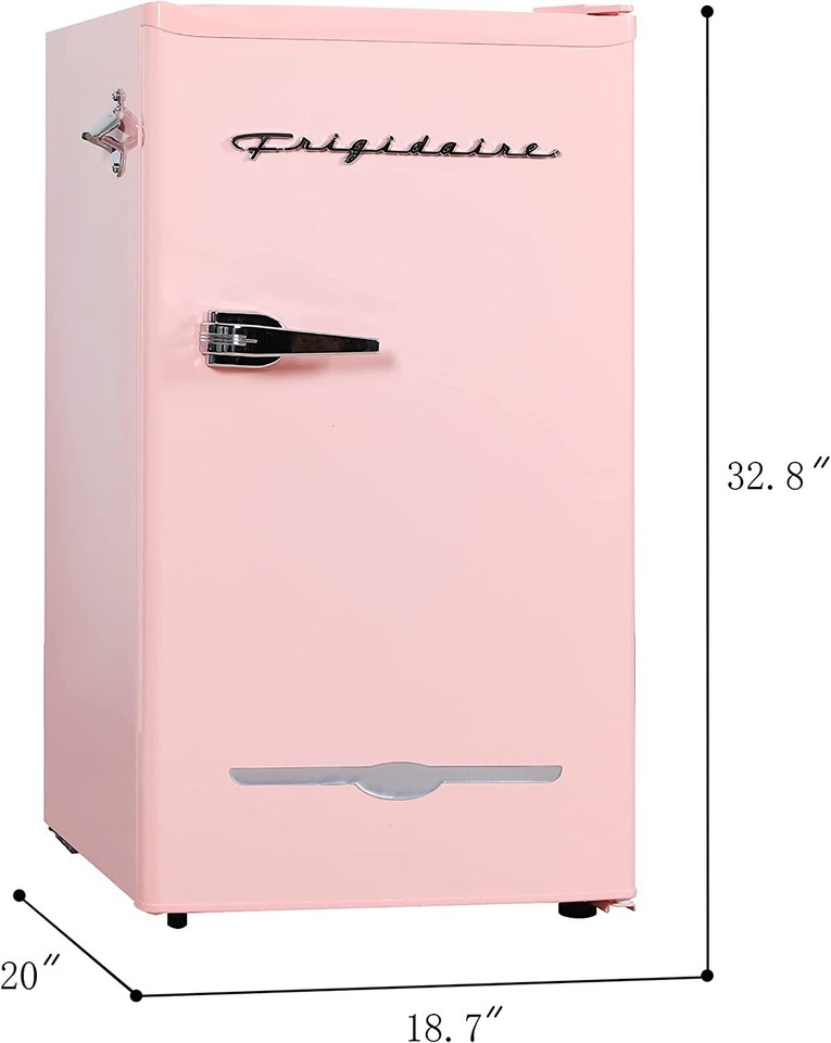 Retro Pink Mini Fridge Freezer 3.2 cu ft Girls Dorm Office Compact ...