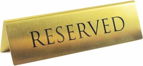 Golden Metal Table Top Reserved Sign for Restaurants, 6x1 75 inch, Gold ...