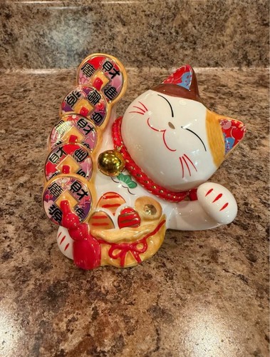 Maneki Neko Lucky Cat Ceramic Statue | eBay
