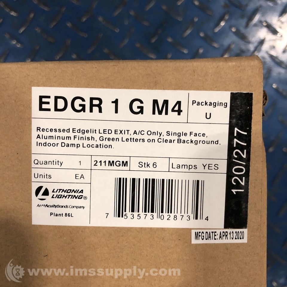 Lithonia EDGR 1 G M4 LED Exit Fixture FNFP | eBay